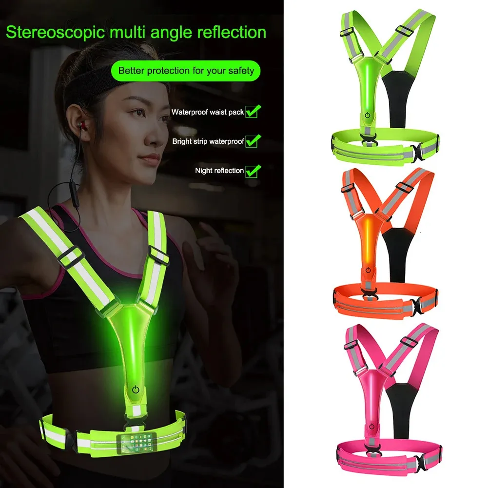 Led Reflective Vest Running Gear, 5 Colors Lights Up Running Vest ...