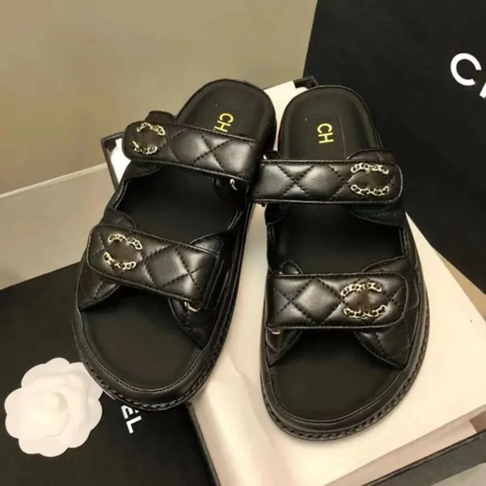 Chanells Designer Half Flat Platform Sandals Slip On Mule Flat Shoes ...