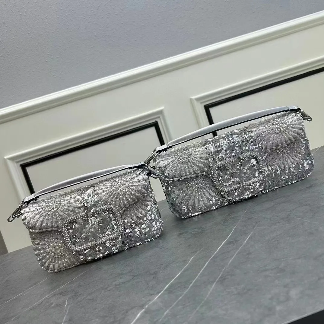beaded silver bag