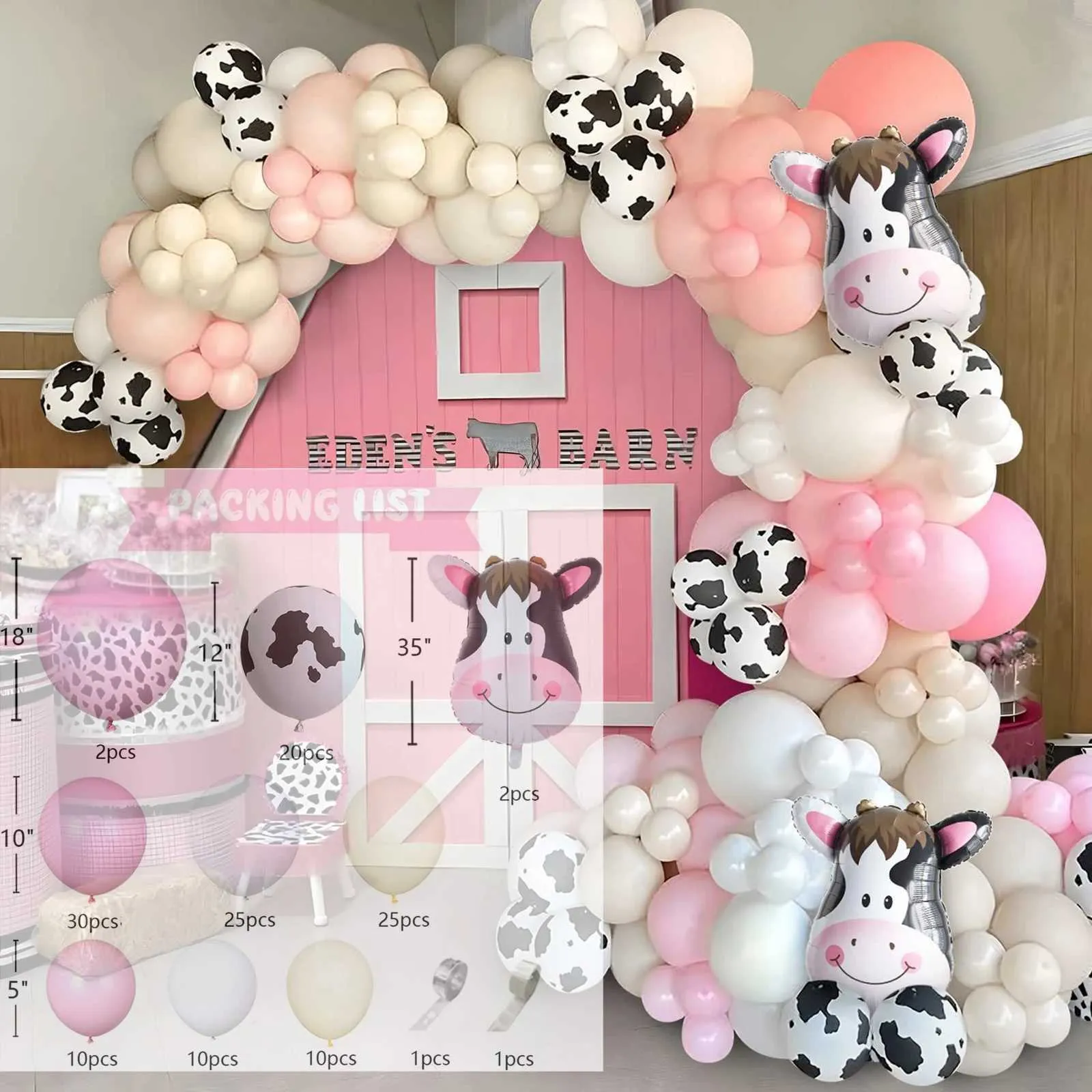 DHgate.com:Pink Cow Balloons Set for Girls Birthdays and Gender Reveal ...