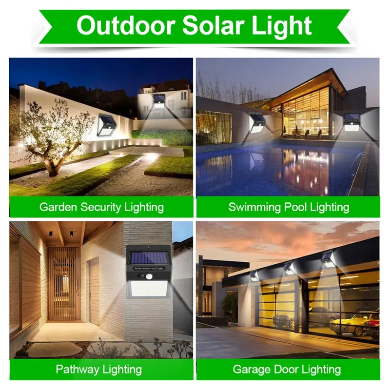 Outdoor 140 LED Motion Sensor Wall Light, Yard Security Lights with 3 ...