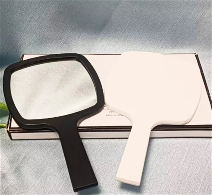 Black Acrylic Handheld Makeup Mirror - Compact & Stylish for Travel ...