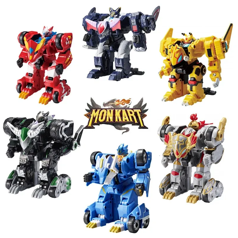 Monkart Transformation Robot Toy Set: Moncha, Pixie, Vasper, Dante, Car ...