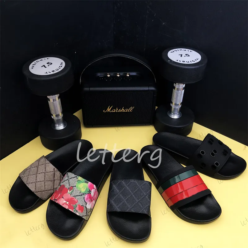 Designer Slide Sandals Womens Flower Heel Canvas Slippers Comfortable ...
