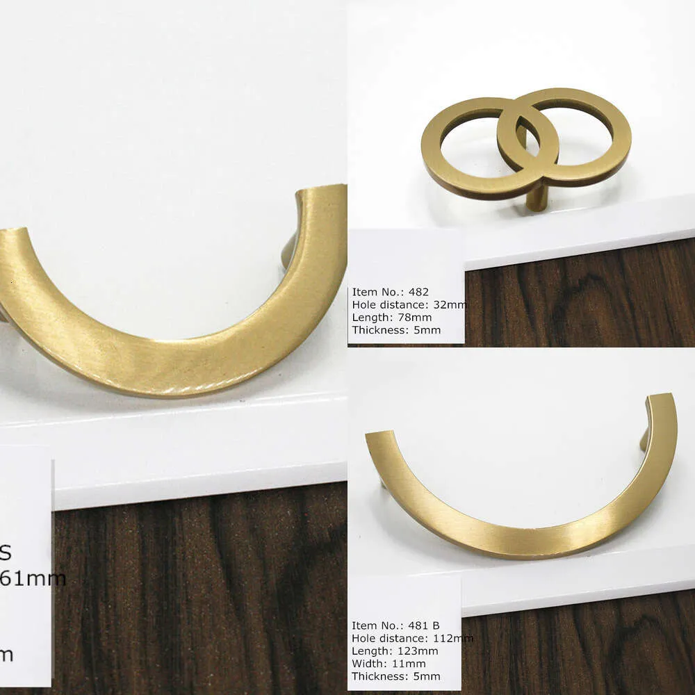 New Solid Brass Circle Handles For Furniture Cabinet Pulls Drawer ...