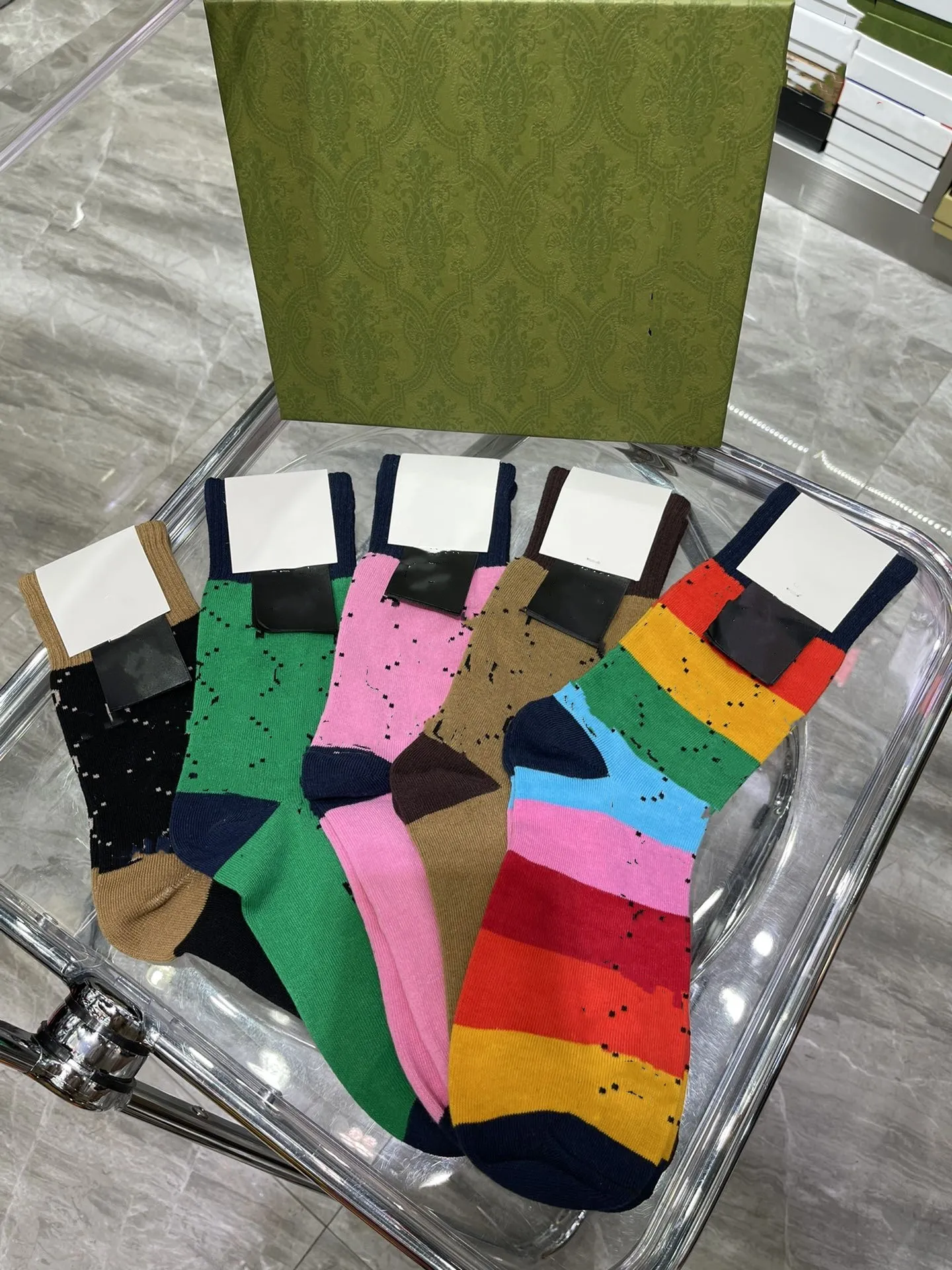 Designer Men Socks Vintage Letter Print Crew Socks, Designer Socks ...
