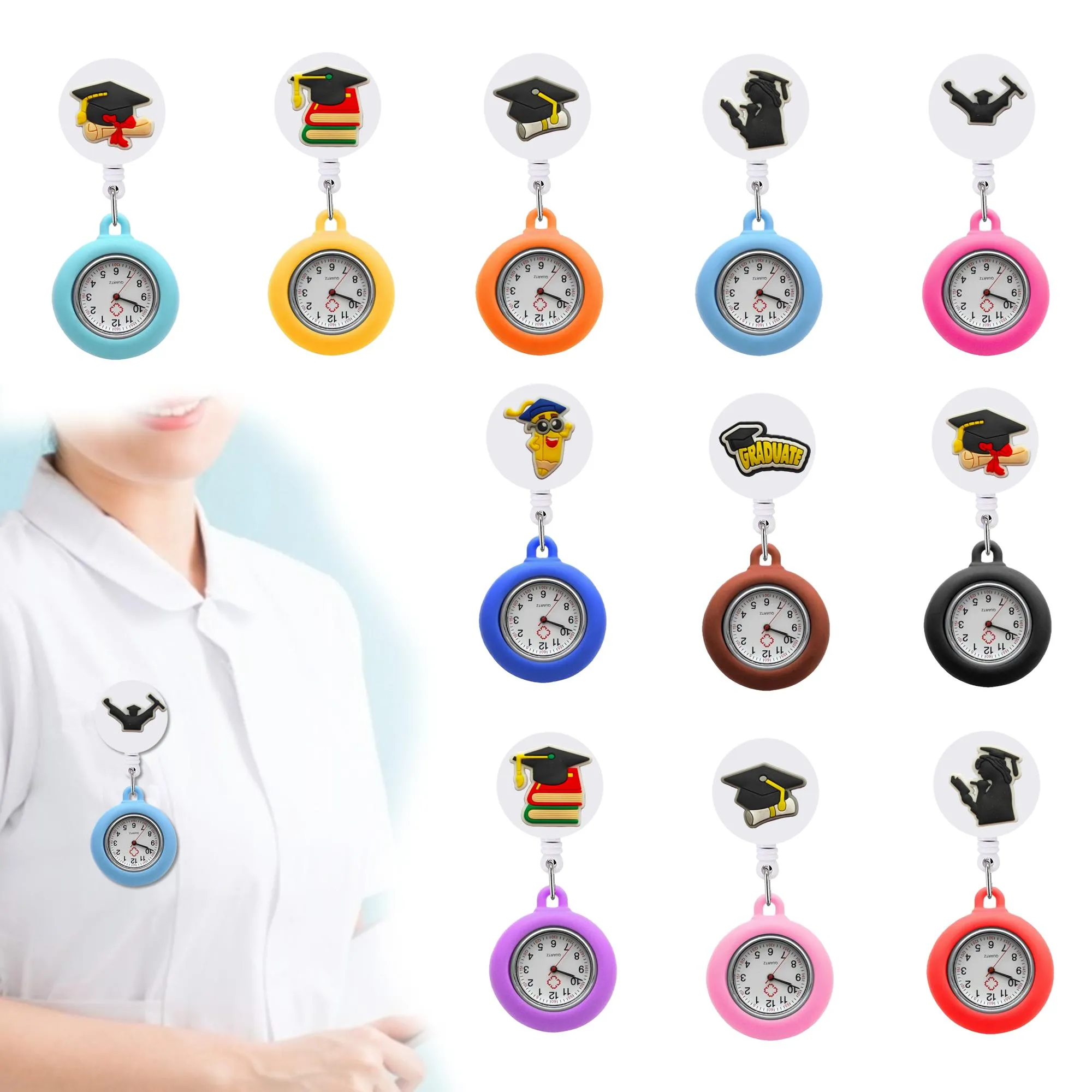 DHgate.com:Retractable Quartz Pocket Watch with Badge Reel for Medical ...