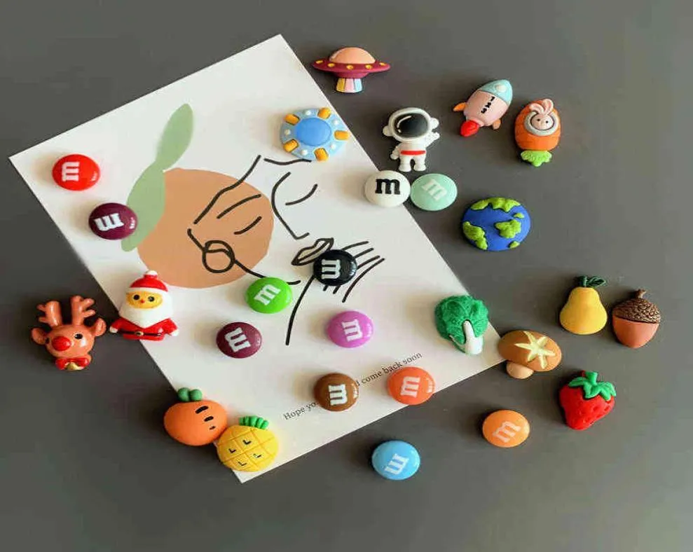 Cute Cartoon Candy Fridge Magnets With Clay Mini Fruit Refrigerator ...
