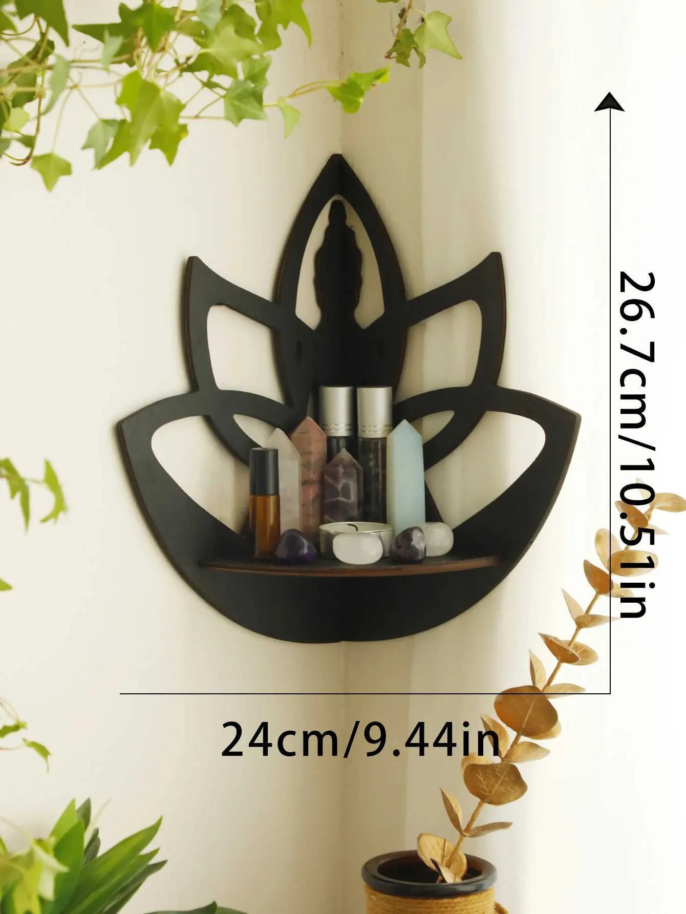 floating corner shelf black