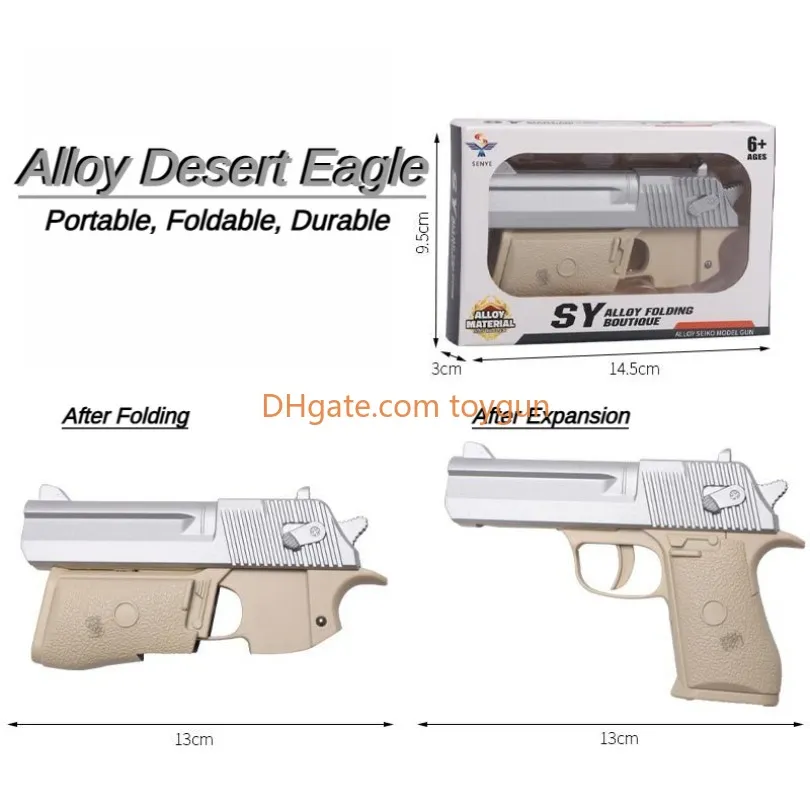 Desert Eagle Foldable Metal Toy Gun Soft Bullets Exquisite Model ...