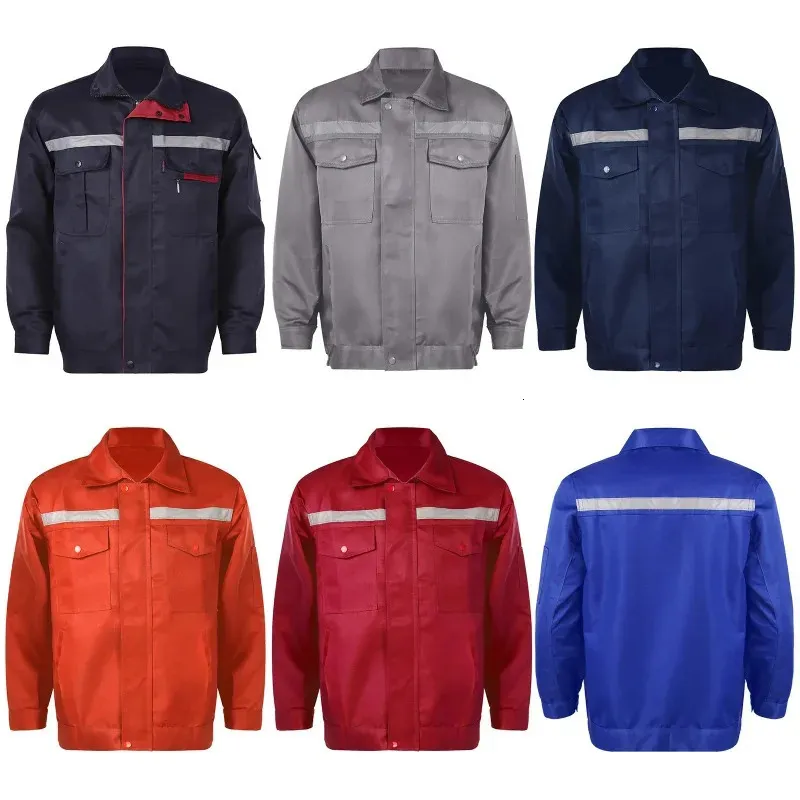 Mens Womens Mechanic Auto Repair Work Jacket with Reflective Stripe ...