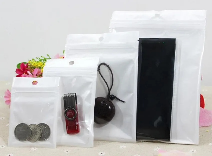 DHgate.com:5 PackClear White Pearl Plastic OPP Poly Zip Lock Retail ...