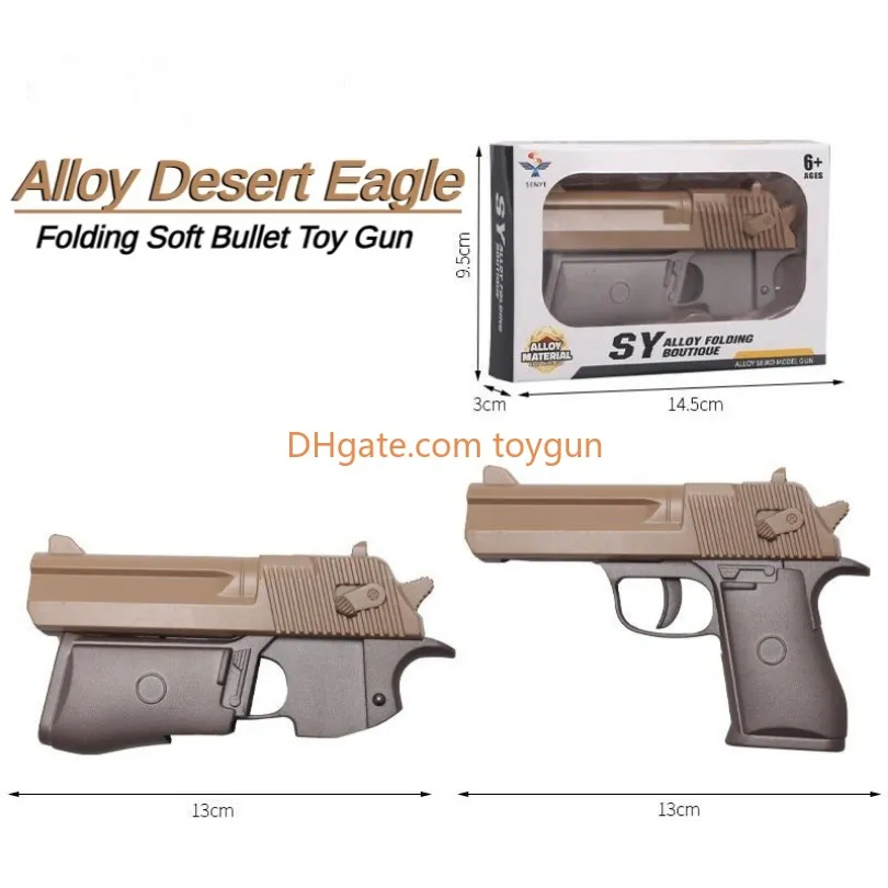 Desert Eagle Foldable Metal Toy Gun Soft Bullets Exquisite Model ...