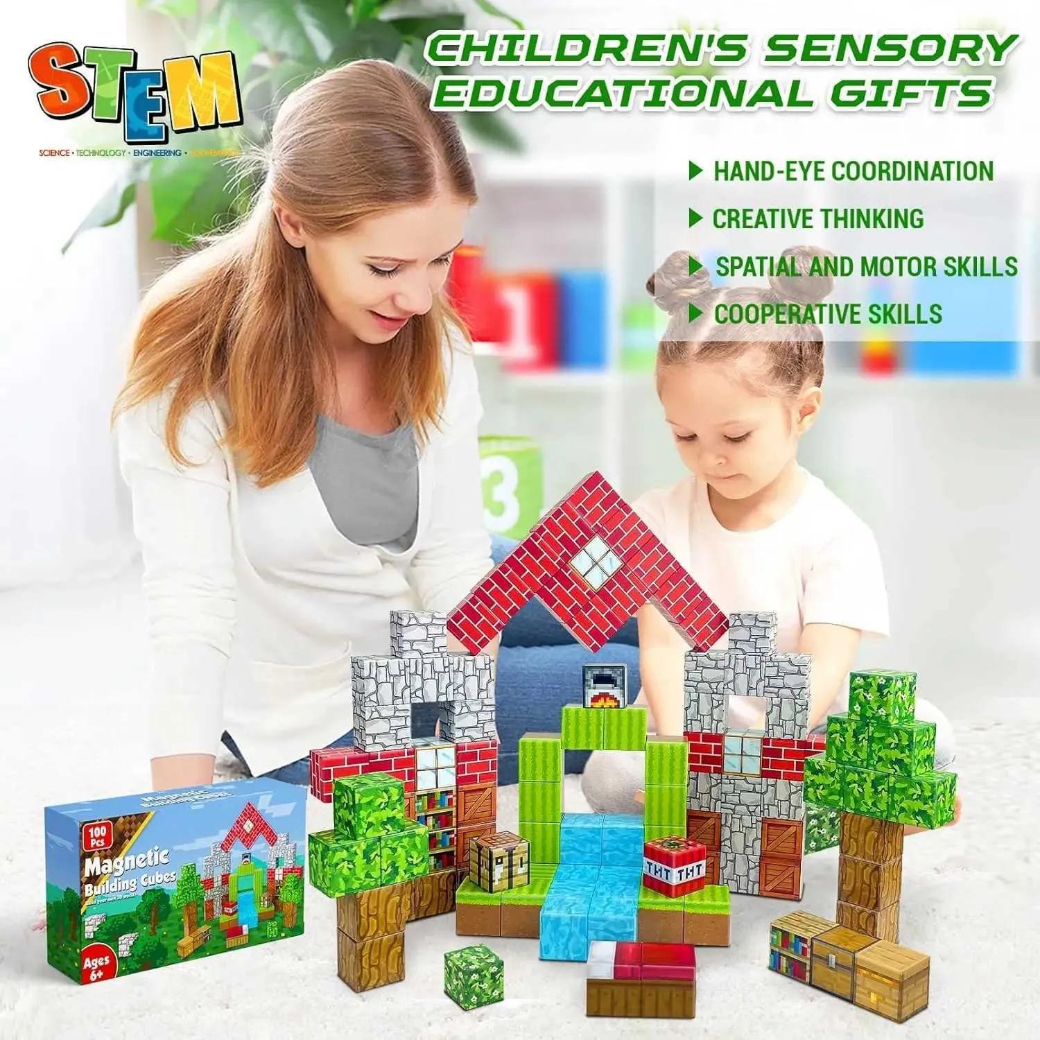 Magnetic Blocks Magnetic Building Blocks Educational Toys for Children ...