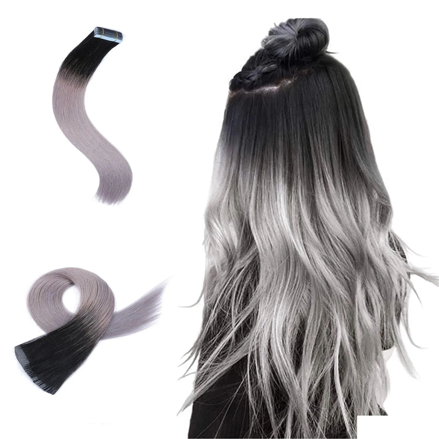 White And Black Ombre Hair