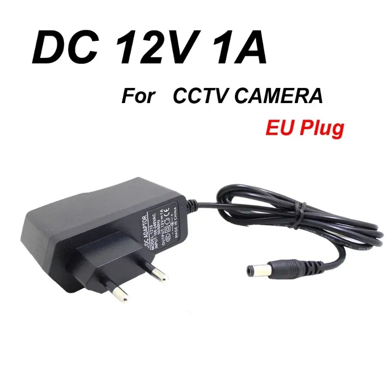 AC/DC Power Adapter Charger for CCTV Camera 12V 1A with EU Plug 2.1mm ...