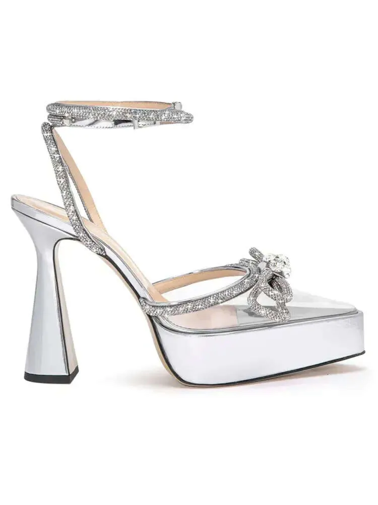 2024 Womens Genuine Leather High Heel Amazon Silver Dress Shoes With ...