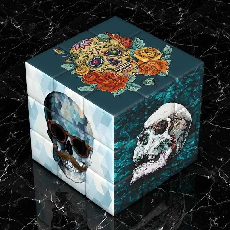 Magic Cubes 3x3x3 Skull Puzzle Plastic Magic Cube Twisty Puzzle Cube ...