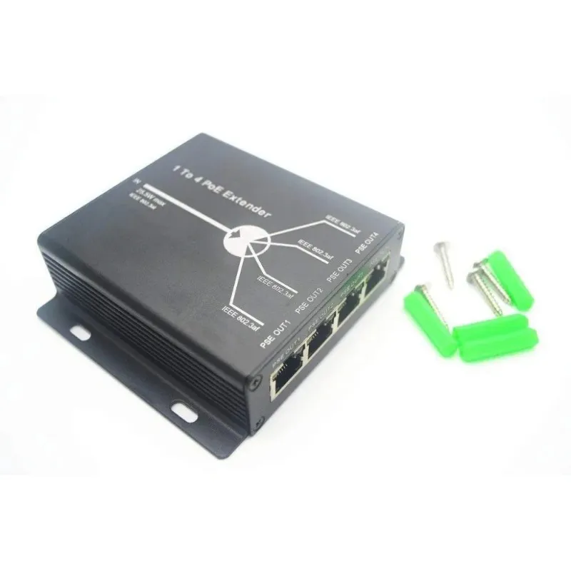 4 Ports IEEE802.3AF POE Extender Pour La Caméra IP Étendez 120 M De ...