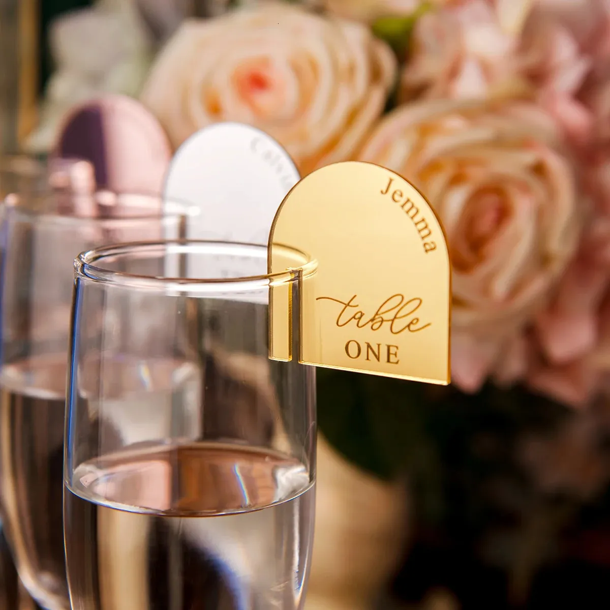 Personalized Acrylic Place Tags With Glass Marker Level Set Of 10/20/30 ...