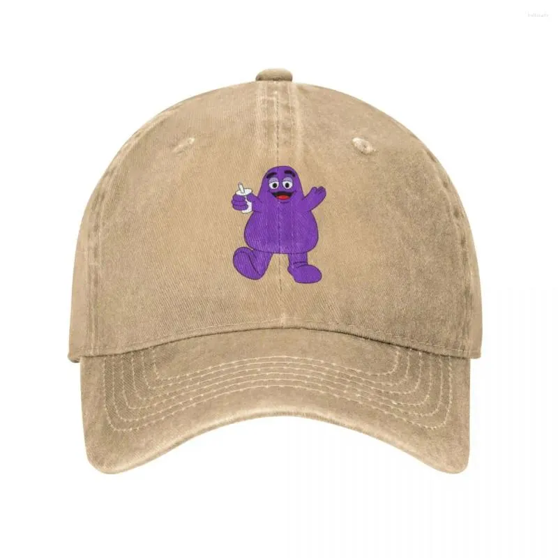 MCD McDonald 27 Grimace Fast Food Mascot Baseball Cap Adjustable Denim ...