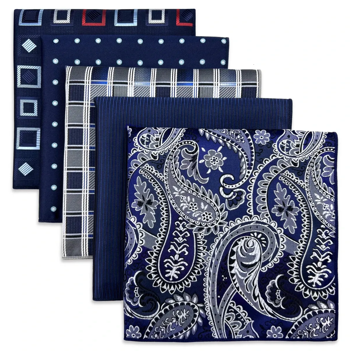DHgate.com:5-Piece Pocket Square Classic Wedding Hanky Chief Bundle for ...
