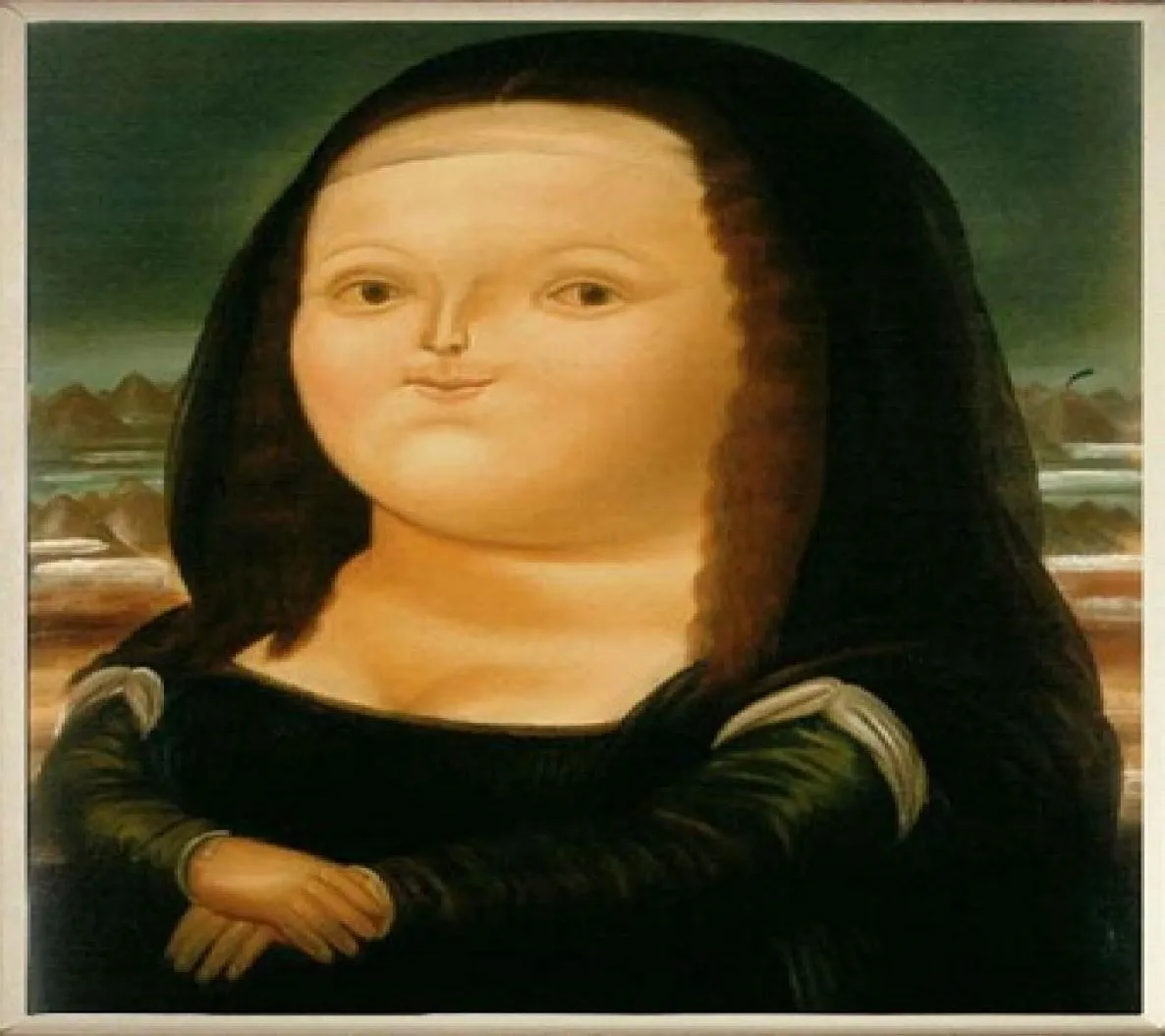 Handpainted Fernando Botero Mona Lisa Mona Lisa Oil Painting Figure ...