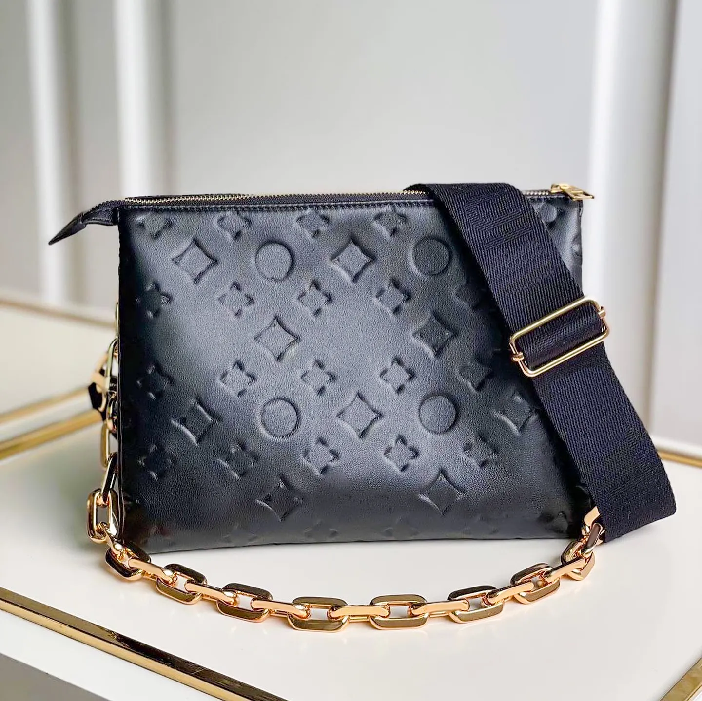 COUSSIN M57790 Embossed Designer Bag High Quality Chain, Luxury Handbag ...
