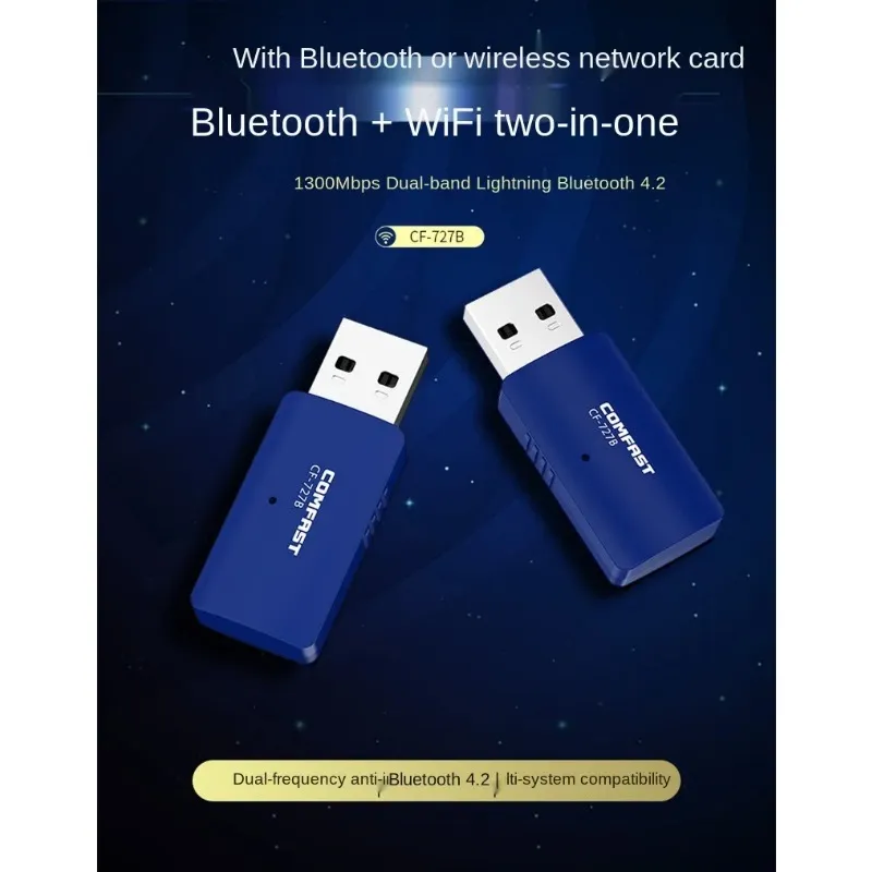 2024 Dual Band 1200m pc wireless internet adapter with Bluetooth ...