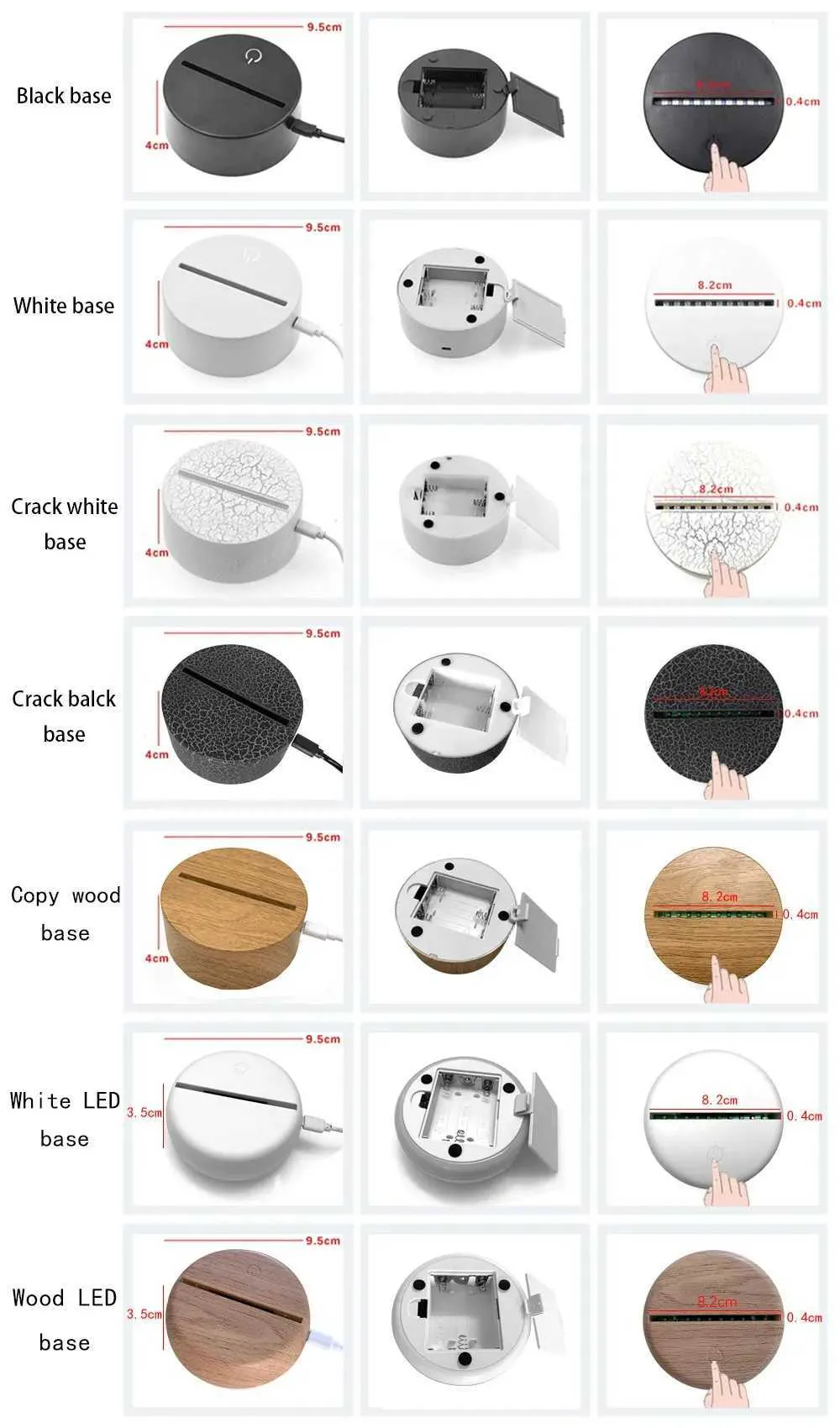 Acrylic 3D Illusion Trombone Night Light LED Touch Sensor Color ...