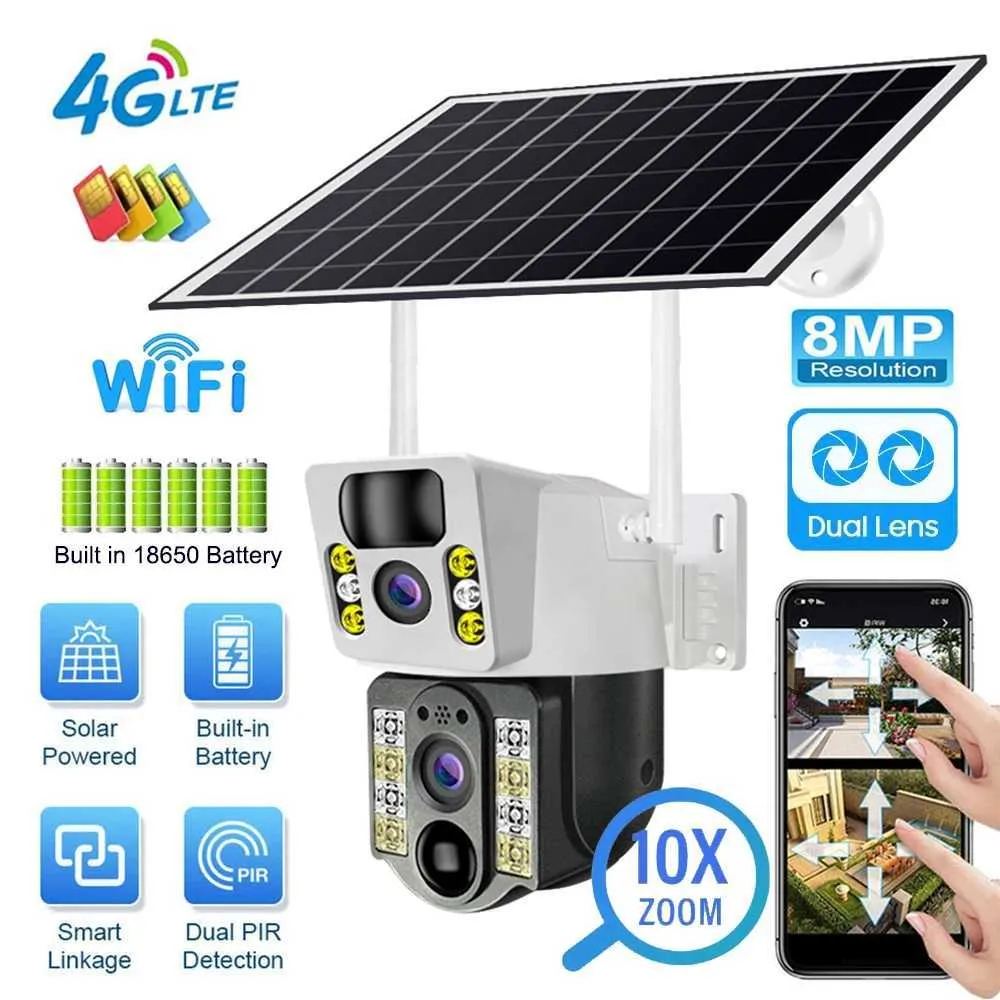 DHgate.com:8MP 4KDual Lens Solar Security Camera, 4G Sim Outdoor ...