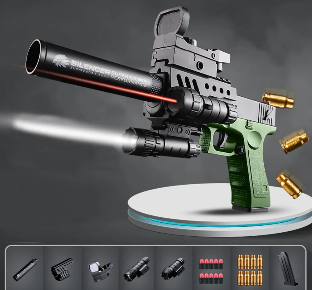 Realistic Toy Guns That Shoot EVA Soft Bullet Shell Ejecting Toy Pistol ...
