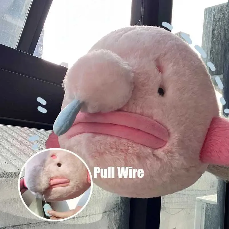 Cute Fish Plush: Clownfish Runny Blobfish Plush Toy With Red Nose Pull ...