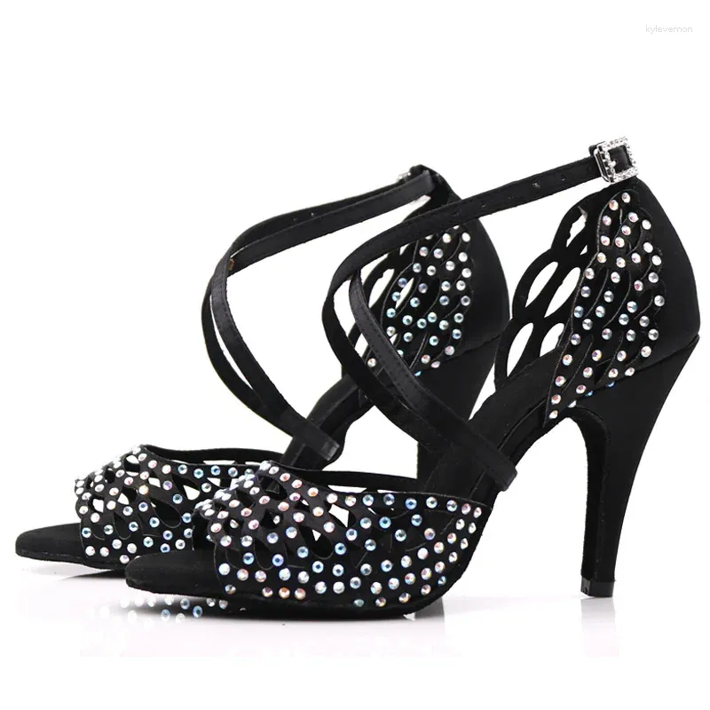 Professional Womens Ballroom Diamante Line Dance Shoes With Soft Soles ...