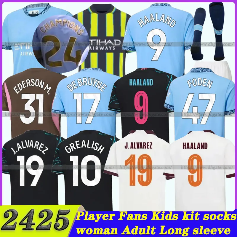 Haaland Fans Player Version Football Kit Set For Men And Kids Man City ...