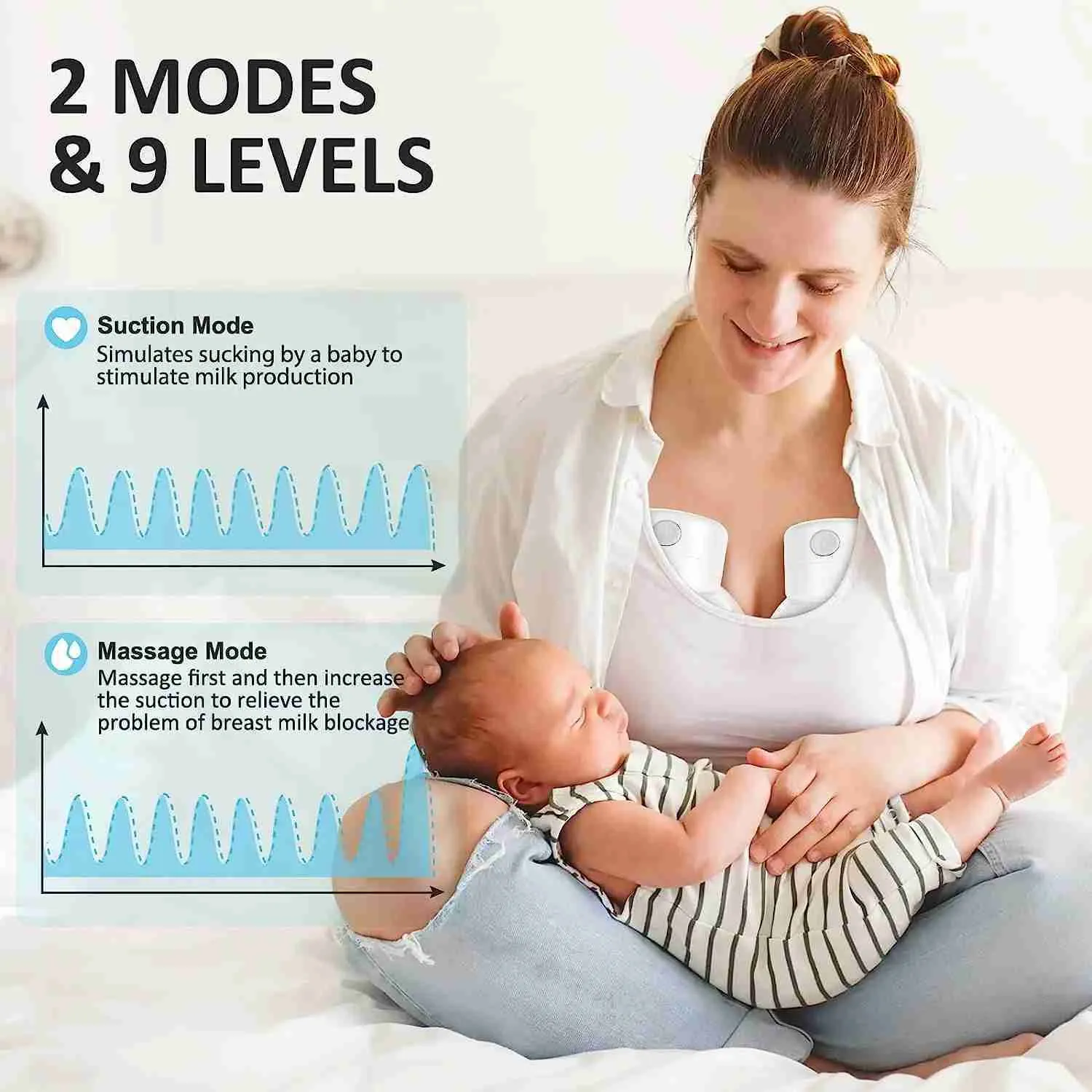 Wireless Breast Pump Silent Electric Breast Milk Extractor Portable ...