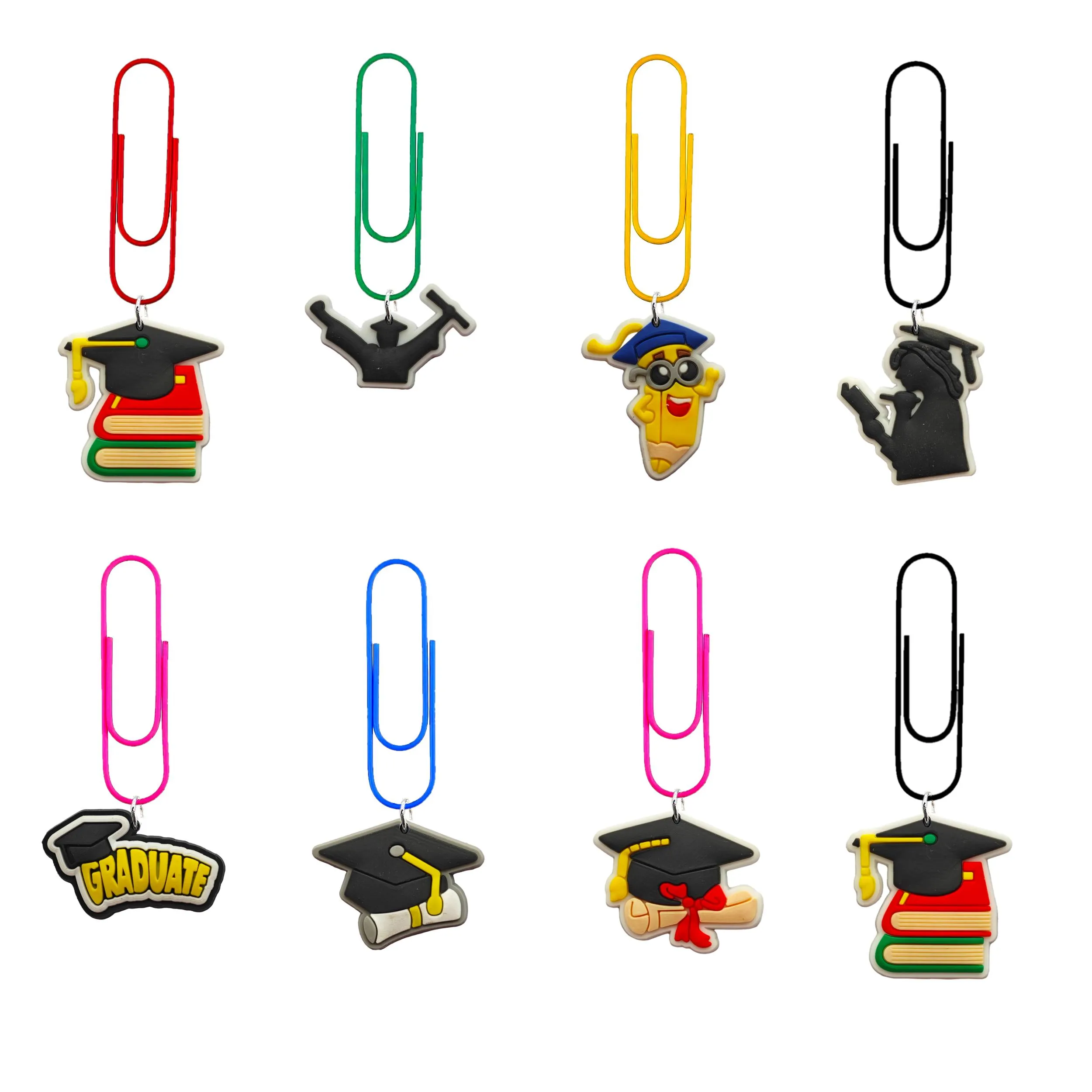 Cute Cartoon Paper Clips & Bookmarks Set - Colorful Bachelor Design ...