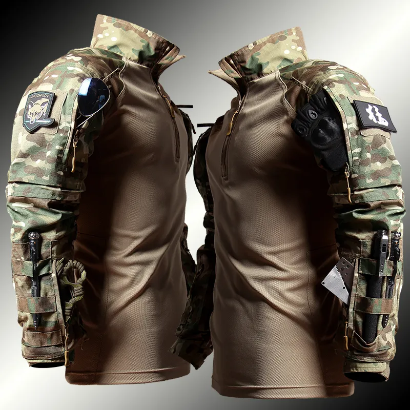 Men's Tactical Frog Suit Airsoft Clothes SWAT Paintball Shirt and Pants ...