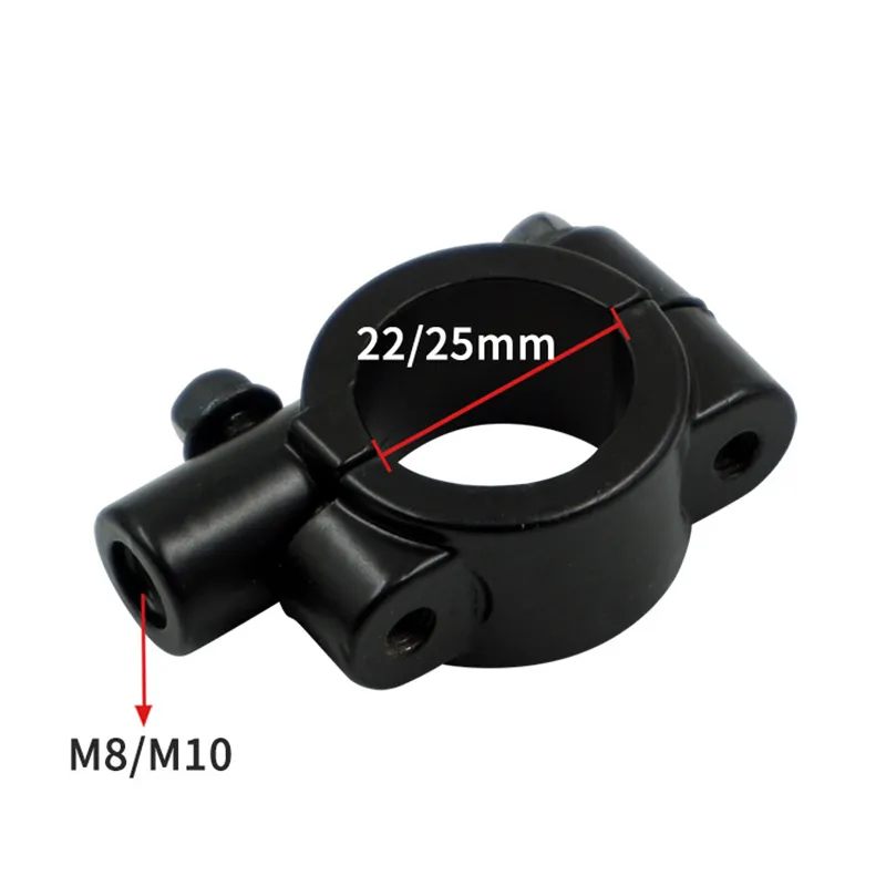 Motorcycle Mirror Mount Holders Bracket Clamp 22mm 25mm for M8 M10 ...