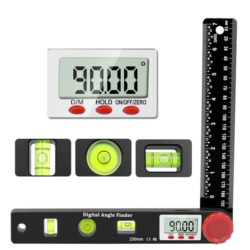 230mm Digital Protractor Angle Ruler with Spirit Level 360 Degree ...