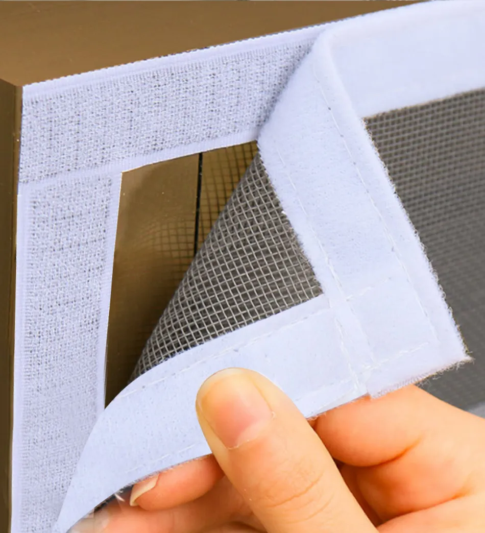 Self-adhesive window screen with adjustable gauze, removable washable ...