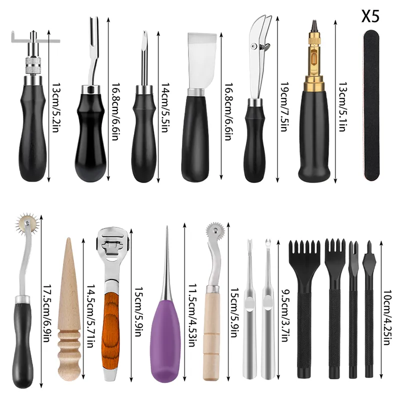 KAOBUY Professional Leather Working Tool Set for DIY Handmade Sewing ...