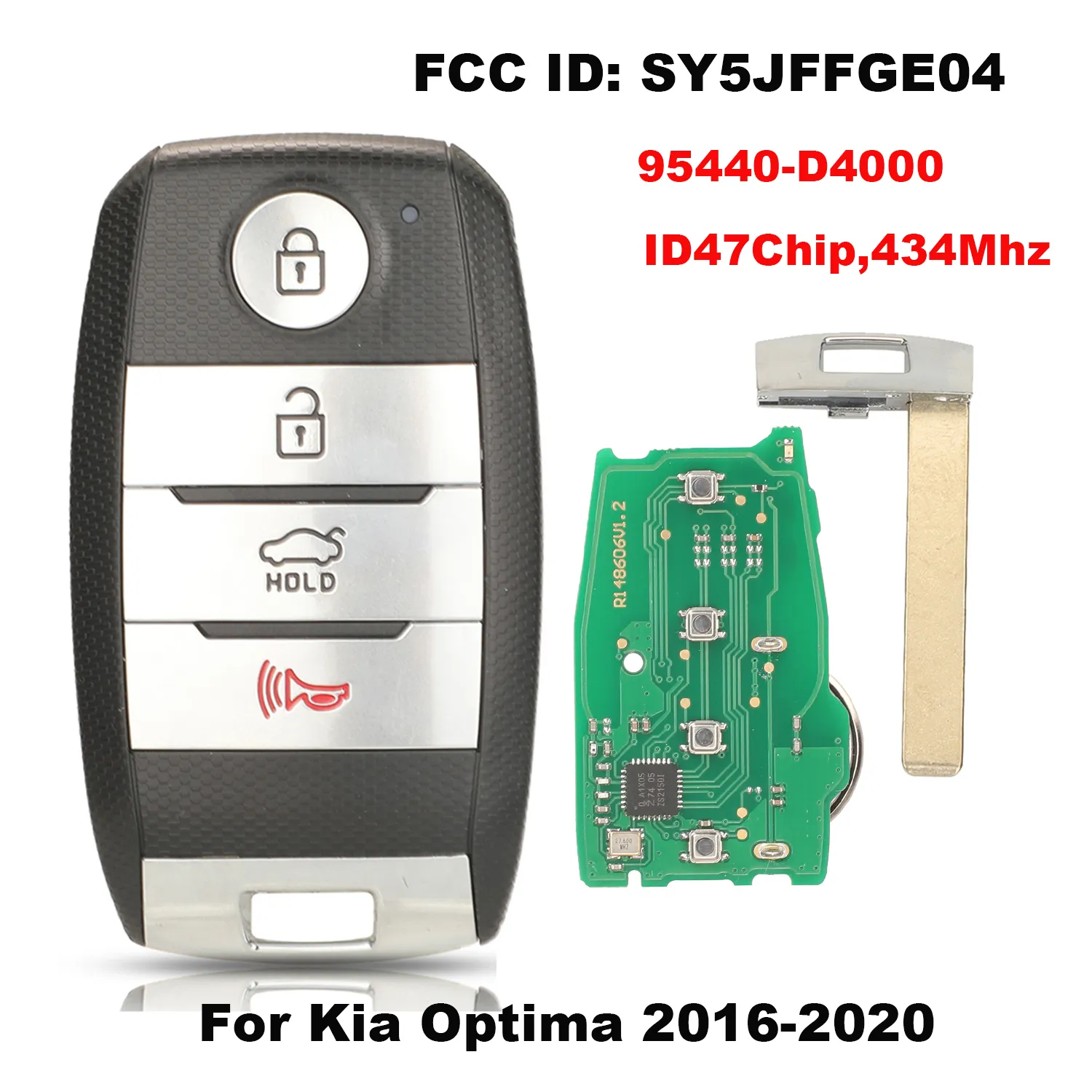 Jingyuqin Smart Key Replacement for Kia Optima 2016-2020, 4-Button ...