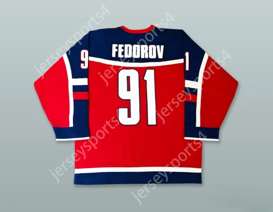 DHgate.com:SERGEI FEDOROV #91 Russian Hockey Jersey, Red, Stitched, Pro ...