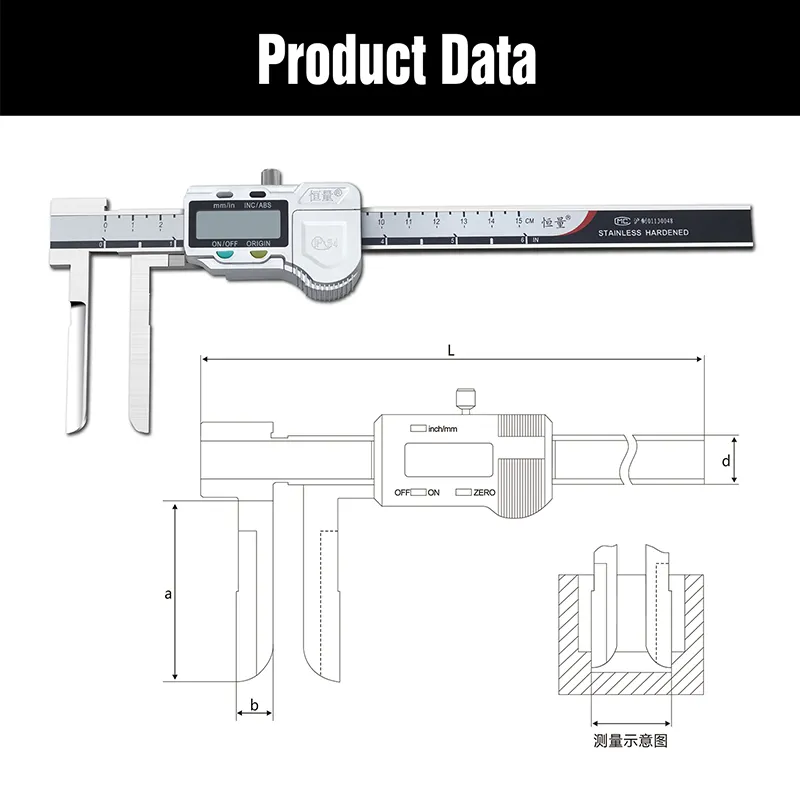 Long Claw Internal Diameter Digital Display Vernier Caliper 15 150/200 ...
