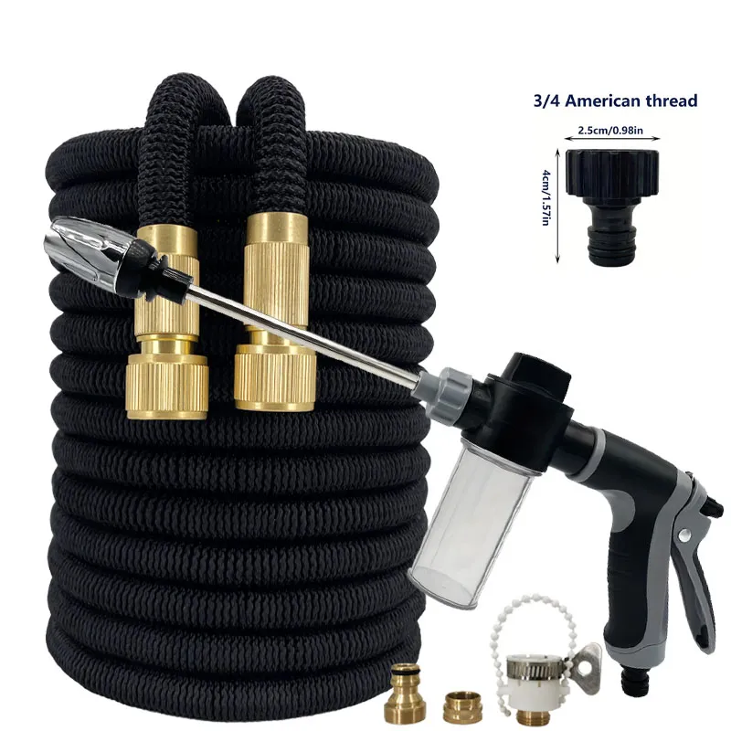 Expandable Garden Hose - High-Pressure Car Wash Hose, Adjustable Spray ...