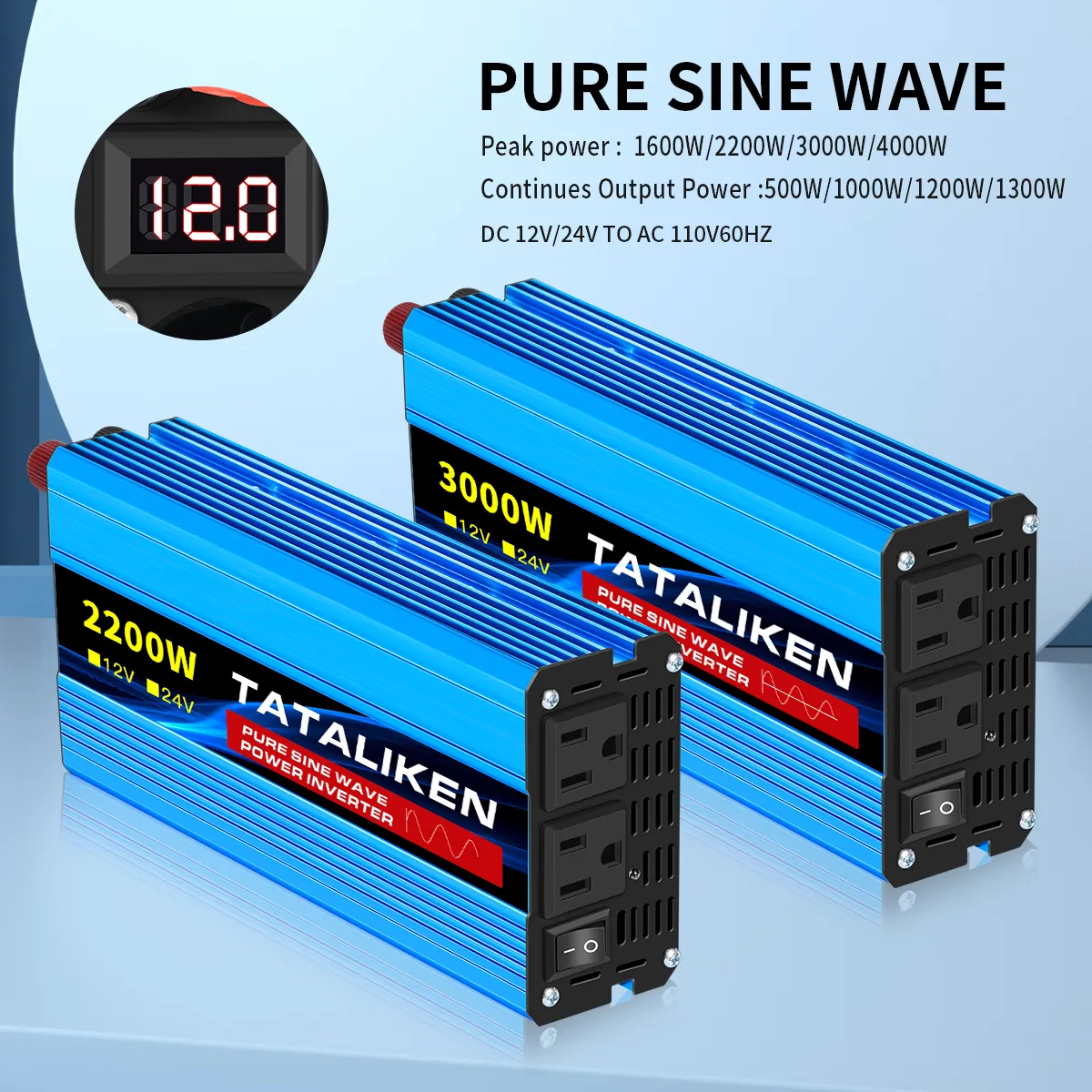 DHgate.com:Pure Sine Wave Inverter, 1000W-4000W DC 12V/24V to AC 110V ...