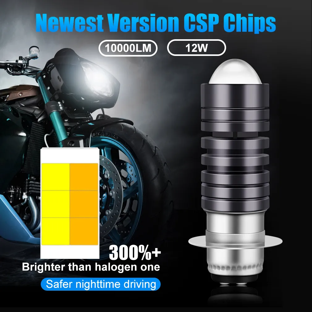 DHgate.com:CSP P15D LED Motorcycle Headlight - 10000LM 12W Hi/Lo Beam ...