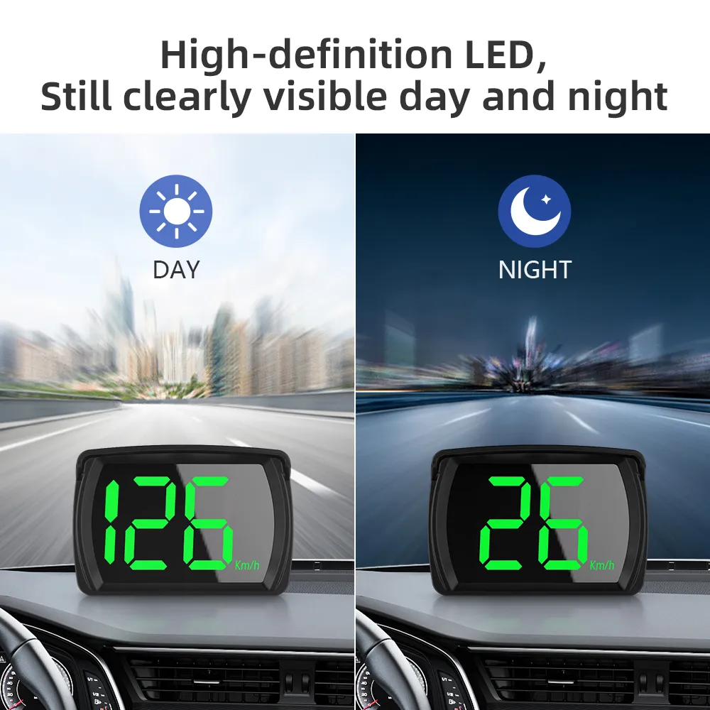 Car HUD Digital Speedometer GPS Head Up LCD Display KMH Reminder Meter ...