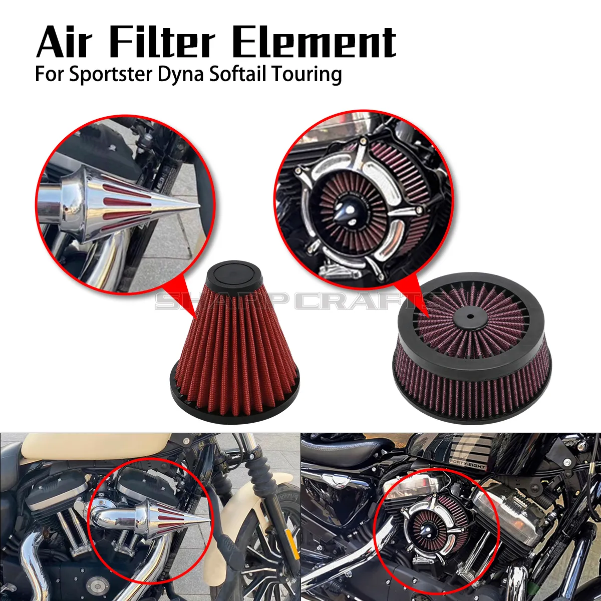 Motorcycle Air Filter Core Replacement Element for Harley Touring ...